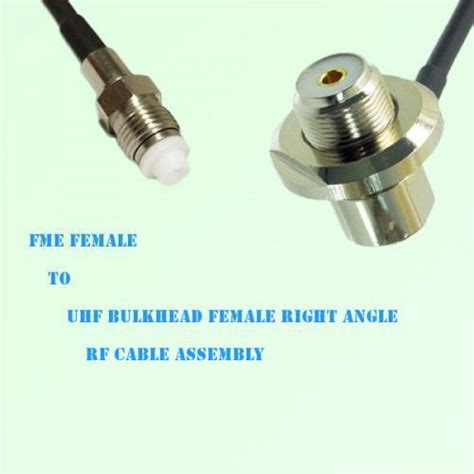 Fme Female To Uhf Bulkhead Female Right Angle Rf Cable Assembly