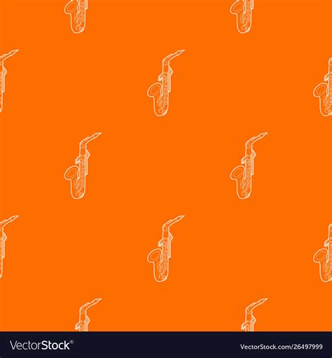 Saxophone Pattern Orange Royalty Free Vector Image