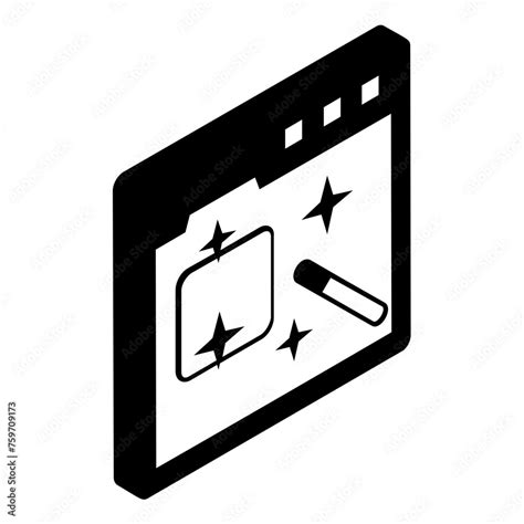 AI Magic Tools Isometric Concept Web Page Being Generated From