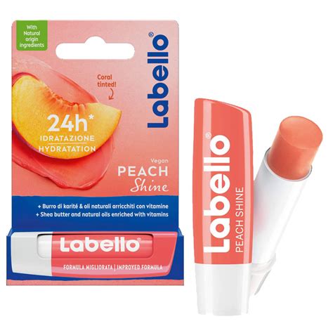 Labello Peach Shine Burrocacao Labbra Formula Vegana 55ml Profumeria