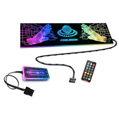 COOLMOON RGB Light Board Power Supply Bin Light Side Panel GPU Backplate Panel Chassis Light