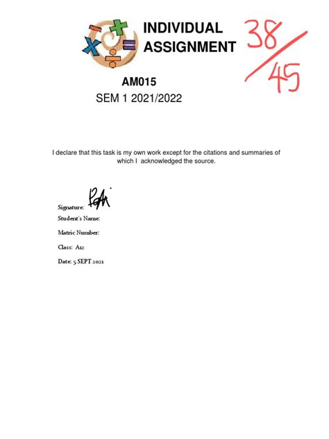 Individual Assignment Maths Pdf Matrix Mathematics Mathematical