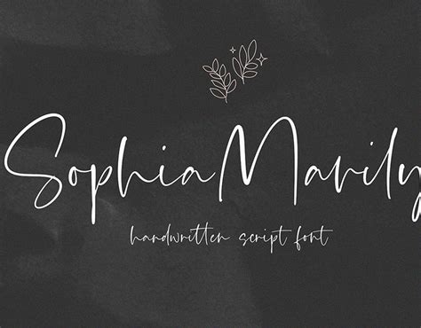 Sophia Marilyn Script Font Behance