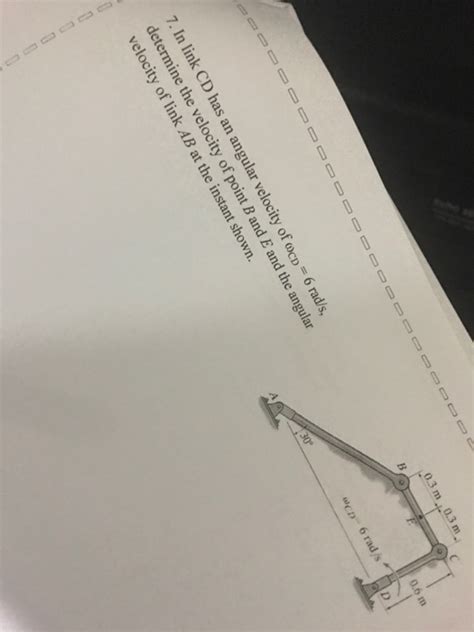 Solved In Link Cd Has An Angular Velocity Of Omegacd 6