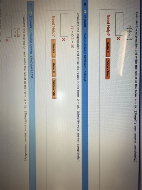 solved evaluate the expression and write the result in the
