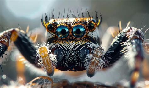 Closeup Of Spider Face Premium Ai Generated Image