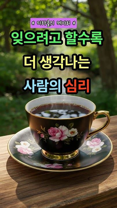 잊으려고 할수록 더 생각나는 사람의 심리 인생조언 긍정적마인드 행복한삶 Youtube