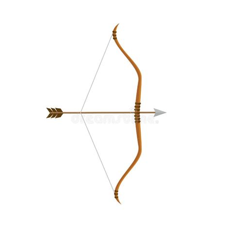 Archer Bow Isolated On White Background Bow And Arrow In Flat Style
