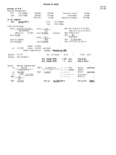 Struct Design Beam Pdf Teaching Mathematics Nature
