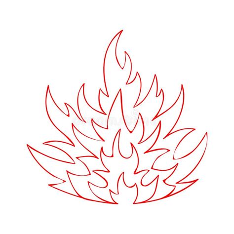 Hell Heat Blazing Inferno Bonfire With Fire Flame Stock Vector