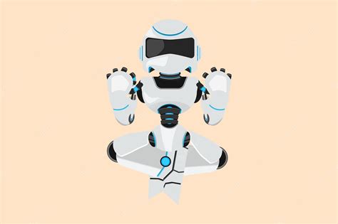 Premium Vector Business Flat Cartoon Style Drawing Happy Robot