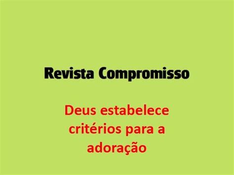 Revista Compromisso Lição YouTube