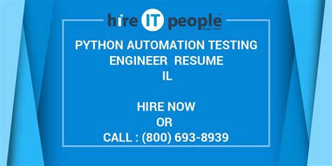 Python Automation Testing Engineer Resume IL Hire IT People We Get IT Done