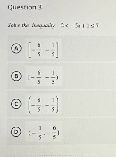 Solved Question 3Solve The Inequality Chegg Com