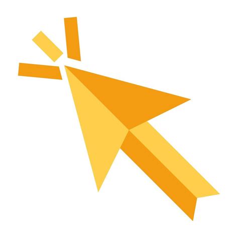 flat yellow pointer cursor arrow computer mouse click closed mark