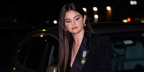 Selena Gomez Goes From Work To Party In A Plunging Blazer Minidress