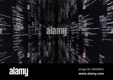 Source Code Walls On Black Background Animation Dive Into Cyberspace With Walls Of Source Code
