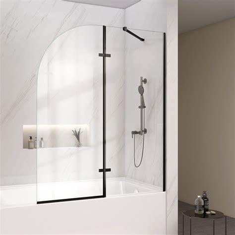 Ogonbrick 48 W X 58 H Folding Swing Frameless Bathtub Door For Shower