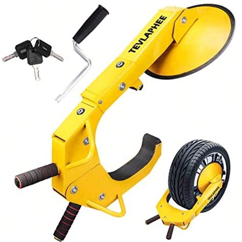 Tevlaphee Wheel Lock Anti Theft Trailer Clamp Boot Lock For Cars Trucks SUVs Campers Adjustable