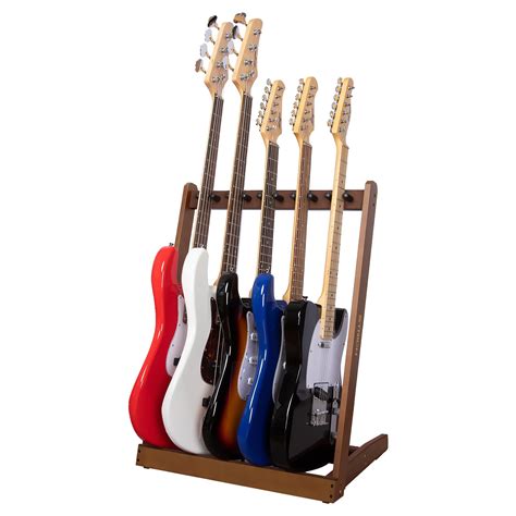 STRICH Guitar Stand for Multiple Guitars, Wood Guitar Rack for 5 ...