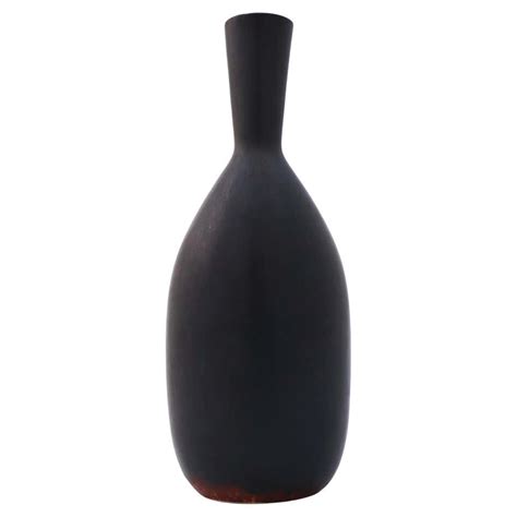 Brown Vase Carl Harry Stålhane Rörstrand Midcentury Vintage For Sale