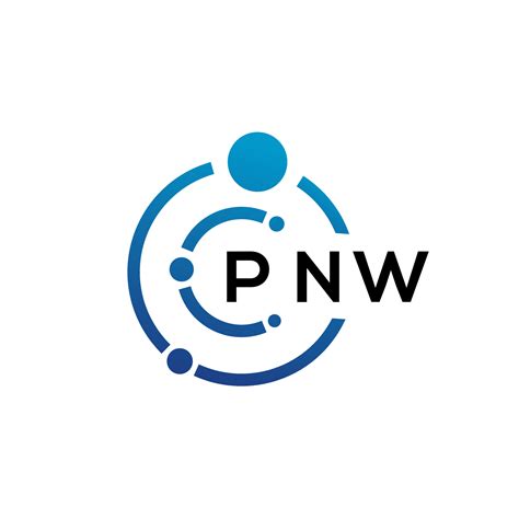 Pnw Letter Technology Logo Design On White Background Pnw Creative