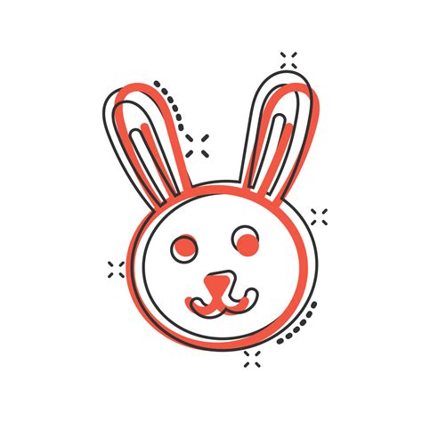 Rabbit Icon In Comic Style Bunny Cartoon Vector Illustration On White