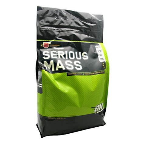 Optimum Nutrition Serious Mass Strawberry 12 Lbs Health Products