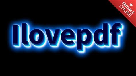 Ilovepdf 3d With Blue Glow Text Effect Generator