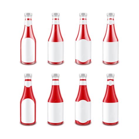 Premium Vector Blank Glass Glossy Red Tomato Ketchup Bottle For Branding