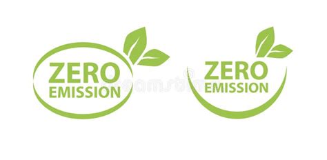Zero Emission Net Zero Label Stamp Design Leaves Zero Emission Carbon