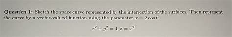 Solved Question 1 Sketch The Space Curve Represented By The