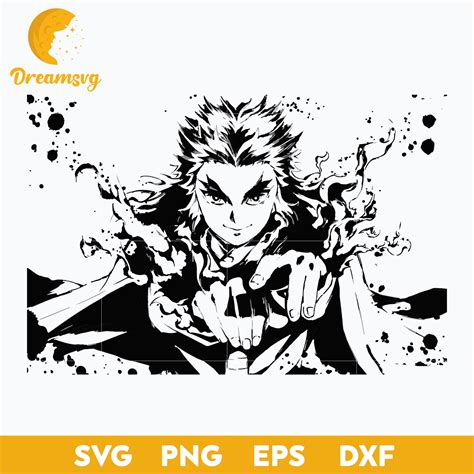 Kyojuro Rengoku Svg Kimetsu No Yaiba Svg Demon Slayer Svg Anime Svg