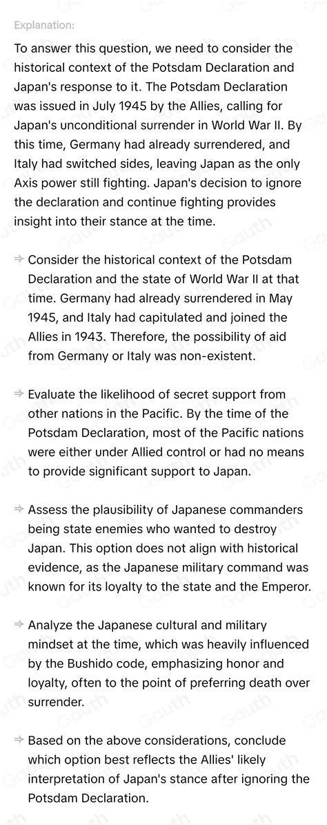 solved japan ignored the warnings presented by the allies in the