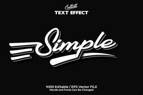 Premium Vector Editable Simple Text Effect Written On A Black