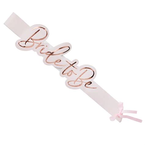 Rose Gold Foil Bride To Be Hen Party Sash Partyrama