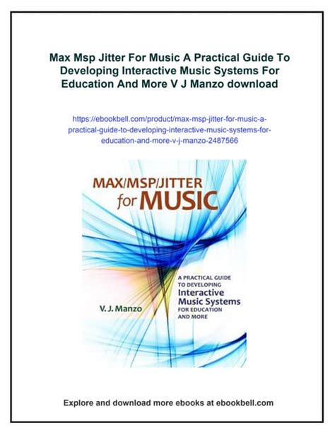Max Msp Jitter For Music A Practical Guide To Developing Interactive Music Systems For Education