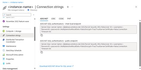 パブリック エンドポイントの構成 azure sql managed instance microsoft learn