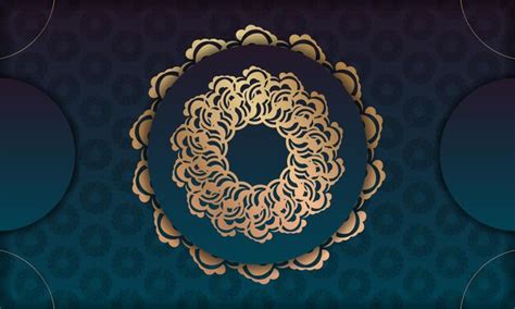 텍스트 아래 디자인을 위한 럭셔리 골드 패턴이 있는 녹색 그라데이션 배경 프리미엄 벡터