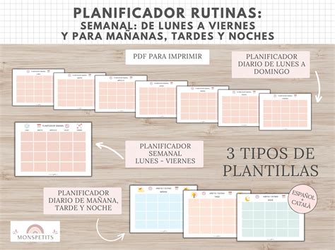 Planificador De Rutinas Diario Y Semanal Lunes A Viernes 100