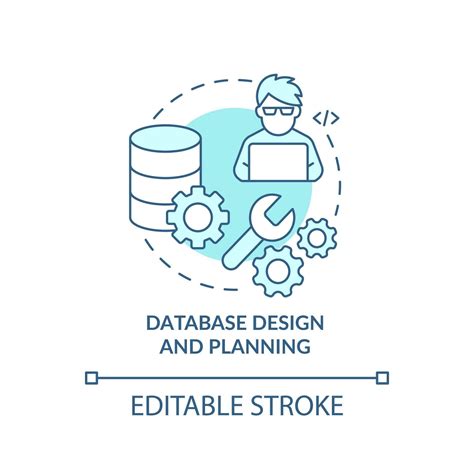 Database Design And Planning Turquoise Concept Icon Information