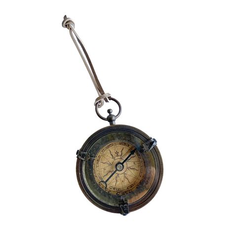 2 12″ Antiqued Brass Old World Style Compass With Leather Strap