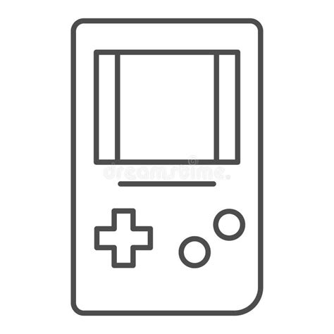 Tetris Line Icon Game Console Vector Illustration Isolated On White Gaming Outline Style