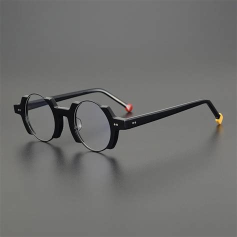 Sinjin Round Acetate Personalized Eyeglasses Frames Jollynova