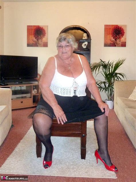 Obese Oma Grandma Libby Uncovers Her Large Boobs In Her Underwear And