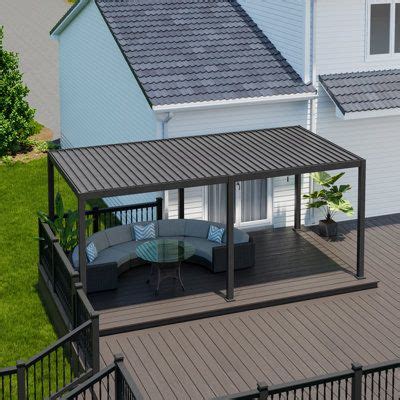 SORARA Pergola 10 Ft W X 20 Ft D Adjustable Louvred Roof Metal