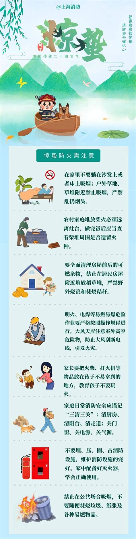 胖虎说二十四节气惊蛰到春风俏消防安全心中绕 春雷 动物 万物