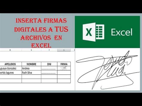 Como Insertar Una Firma Digital En EXCEL YouTube