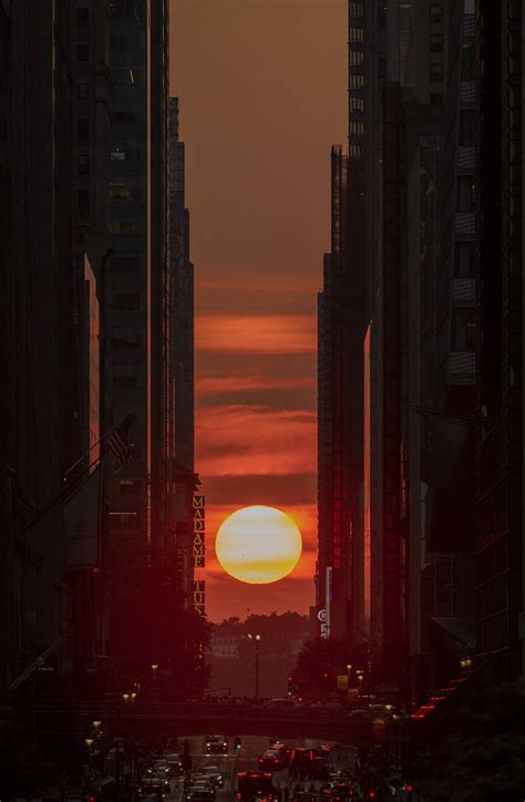 夕阳日落美到窒息 美国纽约再现 曼哈顿悬日 景观 搜狐大视野 搜狐新闻