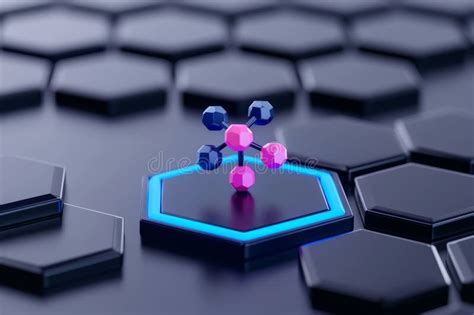 Atoms And Molecules In Carbon Nanotube Tunnel On Blue Background Nanotechnology And Molecular